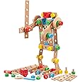 Tidlo Wooden Construction Set with Tools : Amazon.co.uk: Toys & Games