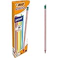 BIC Evolution Stripes avec Gomme - Crayons à Papier HB avec Gomme Intégrée - Couleurs Assorties ...