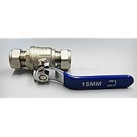 RED Lever Full BORE Isolation Action Ball Valve Compression in Sizes (15MM/22MM/28MM) (15MM ...