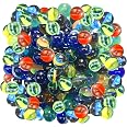 100 x Glass Marbles for Kids | Traditional Small Marbles Assorted | Bag ...
