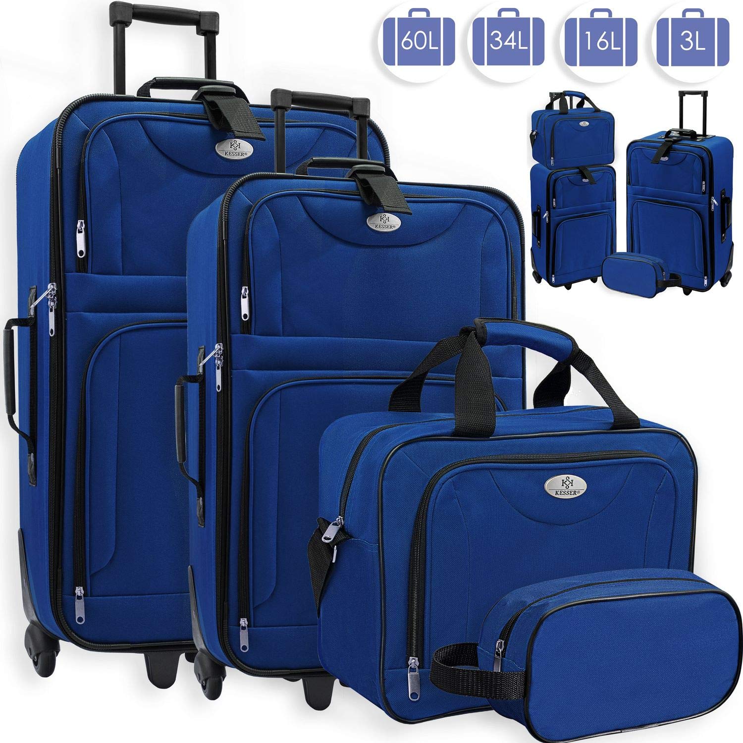 I I KESSER 4tlg Trolley Kofferset Reisekoffer Set Mit Rollen I I KESSER 4tlg Trolley Kofferset Reisekoffer Set Mit Rollen