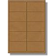 4 Per Sheet, 5 Sheets (20 Brown Kraft Labels). Label Planet® Brown ...