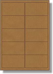 10 Per Sheet, 5 Sheets (50 Brown Kraft Labels). Label Planet® Brown ...
