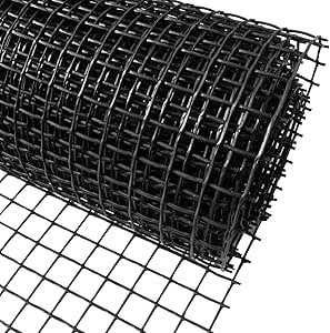 Plastic Garden Fencing 1m x 10m Black 20mm Clematis Netting Mesh ...