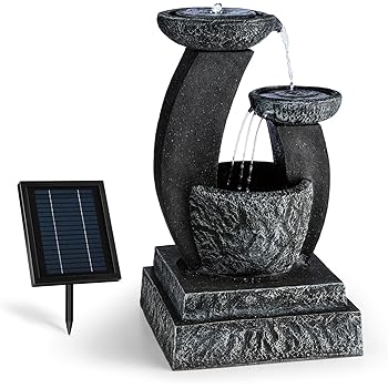 Orba Solar Powered Black Column and Ball Water Feature: Amazon.co.uk ...