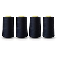 Realm Single Overlocking Sewing Machine Polyester Thread 5000 Yards Cones White Black Natural ...