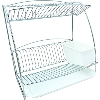 Delfinware Stainless Steel 2 Tier Plate Rack: Amazon.co.uk: Kitchen & Home