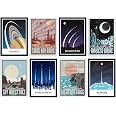 8 Retro Space Posters A4 Set : Amazon.co.uk: Home & Kitchen
