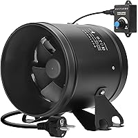 DUCTURBO Rohrventilator 150mm Regelbar, 594m³/h Inline-Kanalventilator Abluftventilator Ideal ...