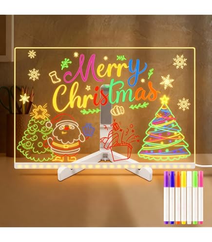 Doodle Glow LED Note Board With Colors, Christmas Illuminated Drawing ...