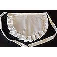 WHITE GIRLS JUNIOR WAIST WAITRESS APRON/PINNY FRENCH MAID STYLE FRILLED ...
