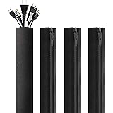 [4 Pack] JOTO Cable Management Sleeve, 19-20 Inch Cord Organizer System ...