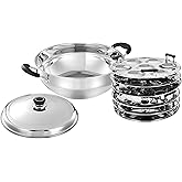 Buy Cello Stainless Steel Induction Base Idli Cooker and Multi Kadhai ...
