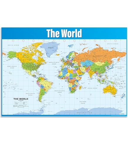 Asia Wall Map Geopolitical Deluxe Edition