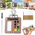 Mini Watercolour Travel Paint Set, Portable Palette Set with 8 Grids ...