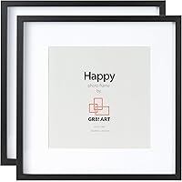 GR8! Art Happy - Black 12x12” Square Photo Frames Set of 2-12x12 ...