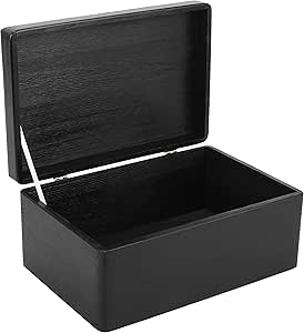 Creative Deco Large Black Wooden Storage Box | 30 x 20 x 14 cm (+/1 cm ...