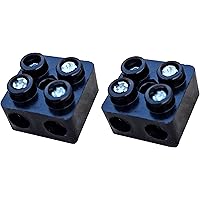 PGSA2Z® Control Panel 30A 4 Way Bakelite Connector Strip Double Row Barrier Black Terminal ...