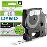 DYMO Authentic D1 Labels, Black Print on Yellow Tape, 12mm x 7m, Self-Adhesive Labels for ...