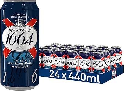 Kronenbourg 1664 Lager Beer Cans, 24 x 440 ml: Amazon.co.uk: Grocery