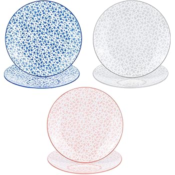 Nicola Spring Patterned Dinner Plates - 3 Designs, 255mm (10") - Set of ...