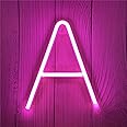 DWOOKE LED Letter Lights - Pink Neon Signs, Battery or USB Operated Lighted Letters for Birthday ...