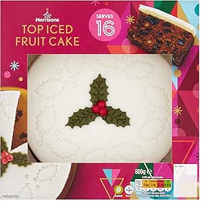 Morrisons Christmas Top Iced Fruit Cake : Amazon.co.uk: Grocery