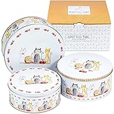 SPOTTED DOG GIFT COMPANY Cake Tin Storage Set of 3, Round Nesting Cake ...