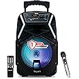 Impex Rechargeable Trolly Speaker TS-25B 25W Portable with Wireless Mic, Remote and DJ LED Light ...