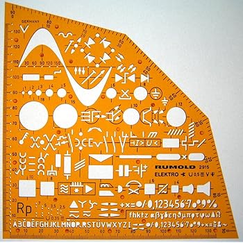 Electrical and Electronic Installation Symbols Drawing Template Stencil ...