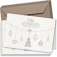 Weihnachtskarten & Umschläge,20er Set, Premium Klappkarten B6, NORDIC-Edition, für Familie ...