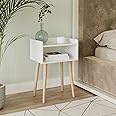 URBNLIVING Modern Bedside Table Storage Display Unit with 2 Shelves ...