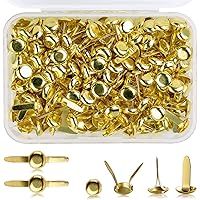 200 Pcs Split Pins, Metal Paper Fasteners Mini Brads, 8mm x 16mm Round ...
