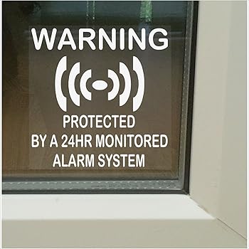 8 x Intruder Alarm Warning Security Stickers Signs for Internal or ...