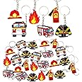 JZK 30x Firefighter keyring fireman keychain fire truck key ring fire ...