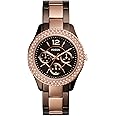 Fossil Uhr für Damen Stella, QuarzMultifunktionswerk, 38 mm braunes ...