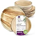 GoBeTree Piatti Usa e Getta in Foglia di Palma 24 Piatti Rotondi 25 cm ...
