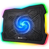 KLIM Ultimate - RGB Laptop Cooling Pad with LED Rim - New Version - Gaming Laptop Cooler - USB ...