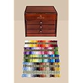 DMC Wooden Collectors Box Includes one Each of All 500 Stranded Cotton ...