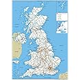Road Map of The UK - Size A2-59.4 x 42cm - Paper Laminated : Amazon.co ...