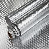 VEELIKE Sticky Back Plastic Roll Aluminum Foil Effect Wallpaper Kitchen ...