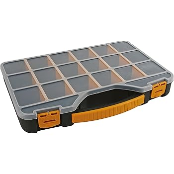 Metal Storage Screw Organiser Tool Box Compartment System Black Case ...