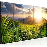 Amazon.de: Runa Art Wandbild XXL Auto Grand Canyon Wohnzimmer 200 x 80 cm Türkis Grau 5 Teilig ...