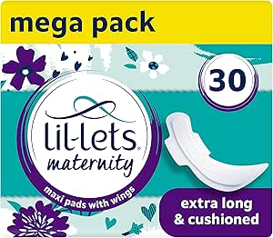 Lil-Lets Maternity Pads, Extra Long Maxi Thick Pads with Wings, 3 Packs ...