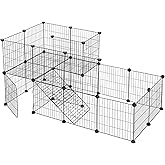 SONGMICS Pet Enclosure, LPI02H, 2 Levels, Modular Enclosure for Small ...