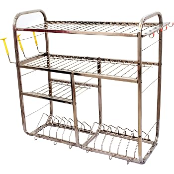 Buy Vidya Steels Medium Stainless Steel Plate Rack For Kitchen (30X30 ...