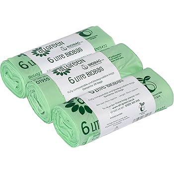 All-Green 6 Litre Biobag Compostable Kitchen Caddy Liners Food Waste ...