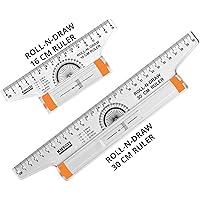 Dream Xplore Roll N Draw Ruler Combo (16 cm and 30 cm) Plastic Drafting ...