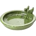 Esschert Design FB489, Green Bird Bath Ceramic Round, 10.9 cm*32.9 cm ...