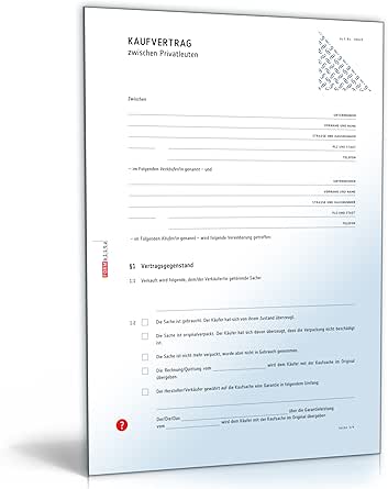 Kaufvertrag Zwischen Privatleuten Word